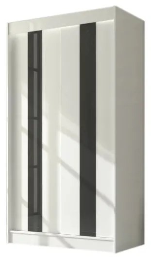 Šatní skříň KAREN, 120x215x61, bílá/černá