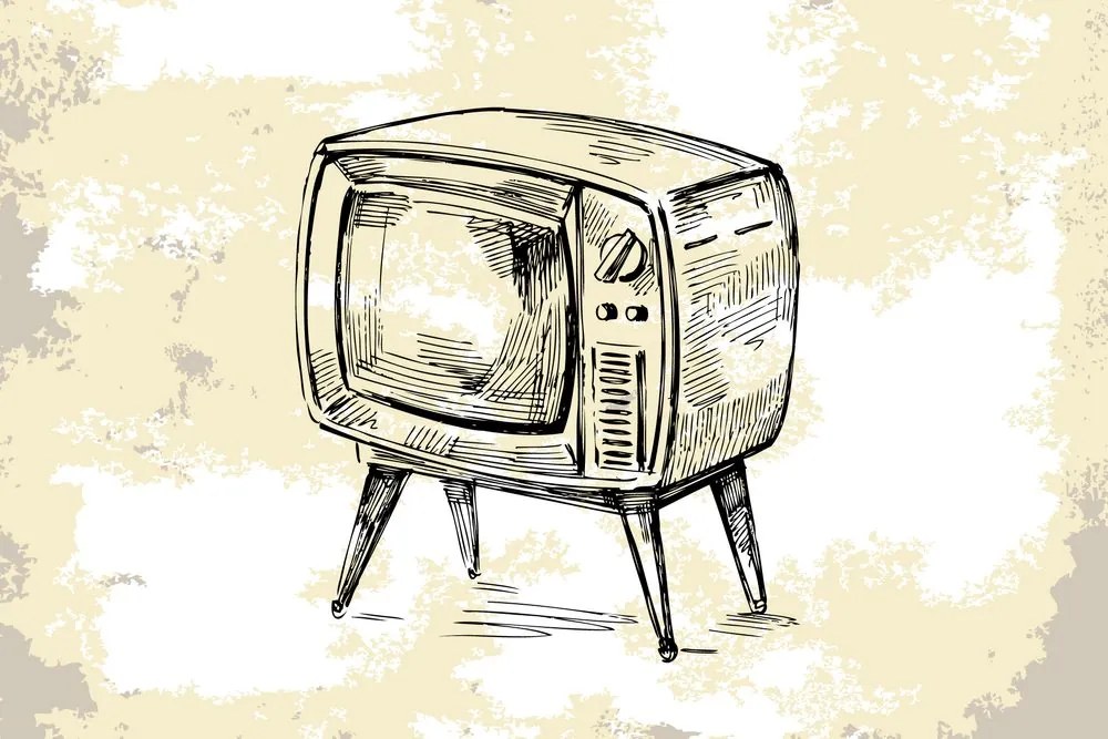 Samolepící tapeta retro televize