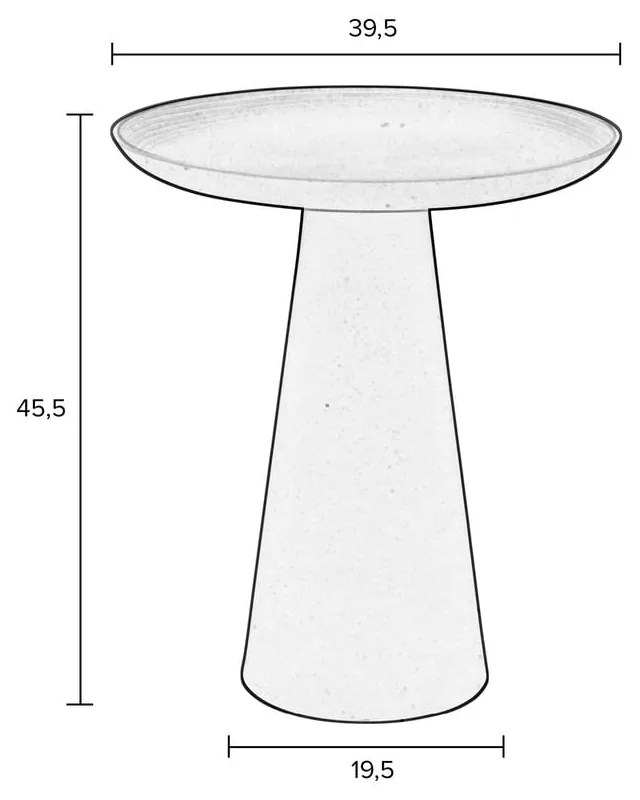 Béžový hliníkový odkládací stolek White Label Ringar, ø 39,5 cm