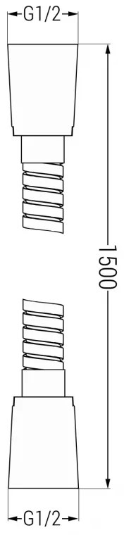 Mexen příslušenství, Sprchová hadice 150 cm, nerezové opletení, bílá, 79460-20