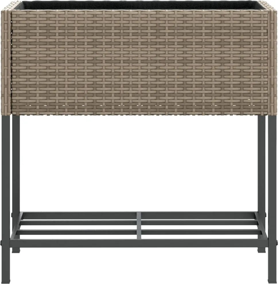 Zahradní truhlíky s policí 2 ks šedé 70 x 28 x 70 cm 3210512