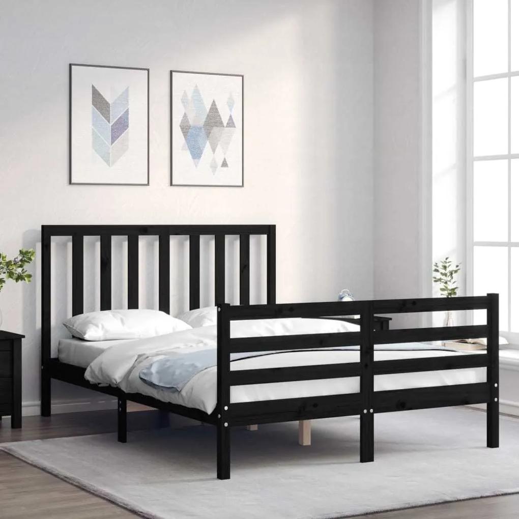 vidaXL Rám postele s čelem 120 x 200 cm masivní dřevo [3193789] Barva: Bílá