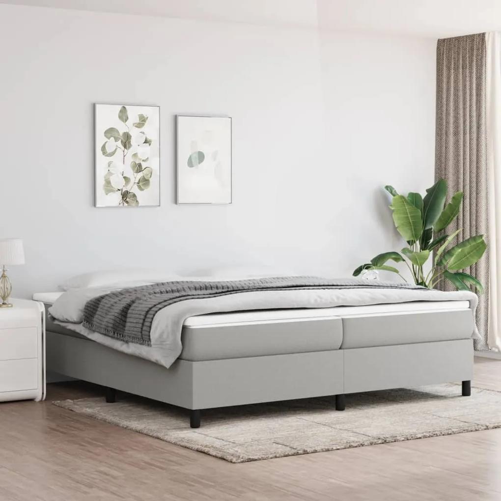 Box spring postel s matrací světle šedá 200 x 200 cm textil - Default Title
