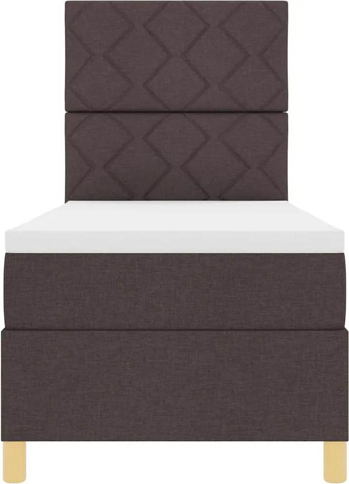 Postel s boxspringem s čelo Tmavě hnědá 80 x 200 cm textil 3339654