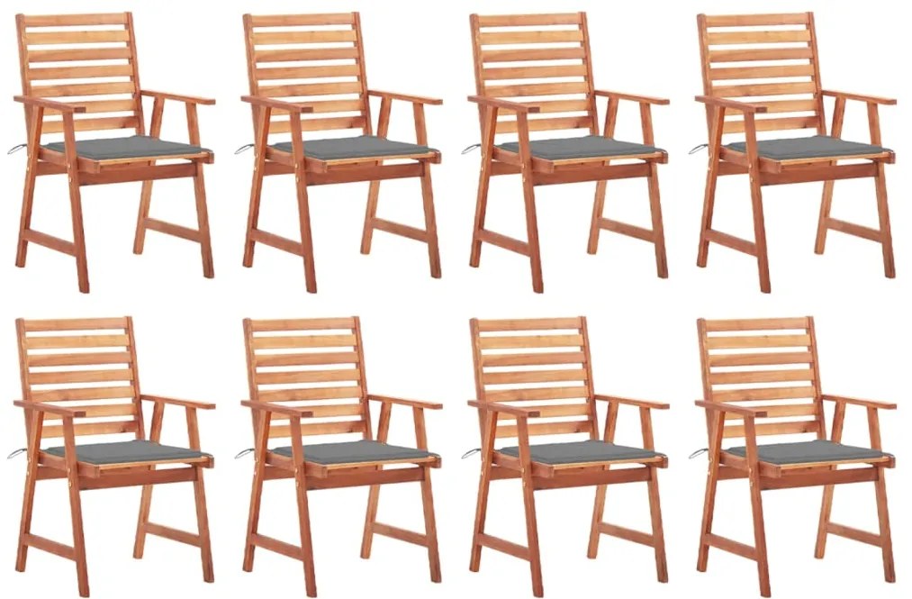 Zahradní jídelní židle 8 ks s poduškami masivní akáciové dřevo 3078375