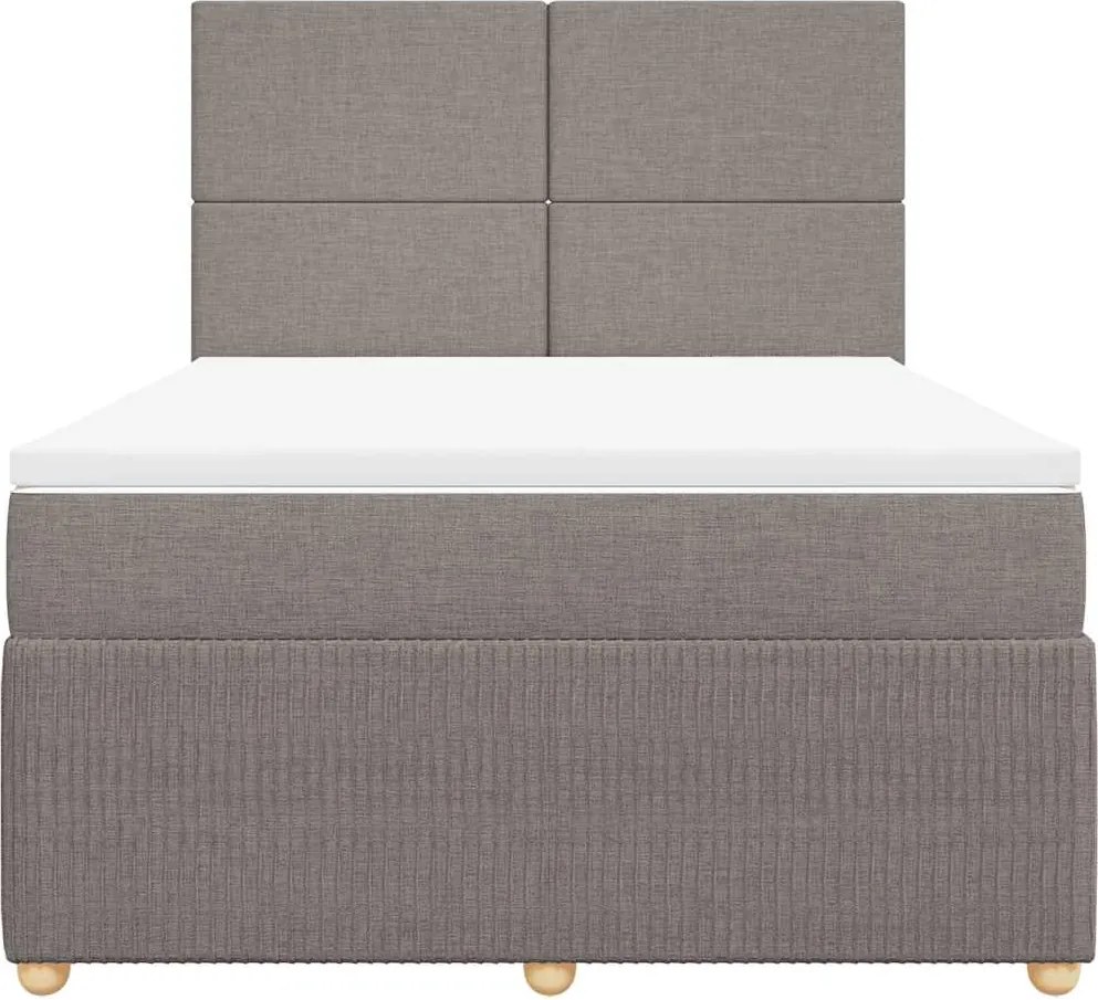 Box spring postel s matrací taupe 140x190 cm textil 3294348