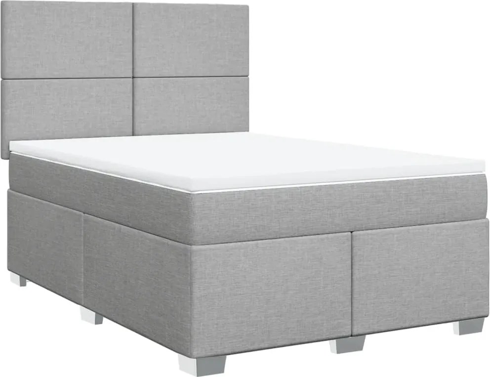 Box spring postel s matrací světle šedá 140 x 200 cm textil 3290504