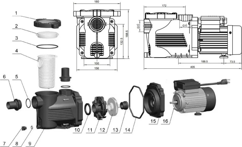 Čerpadlo k pískové filtraci CF SFA 8 - 550 W  2260151