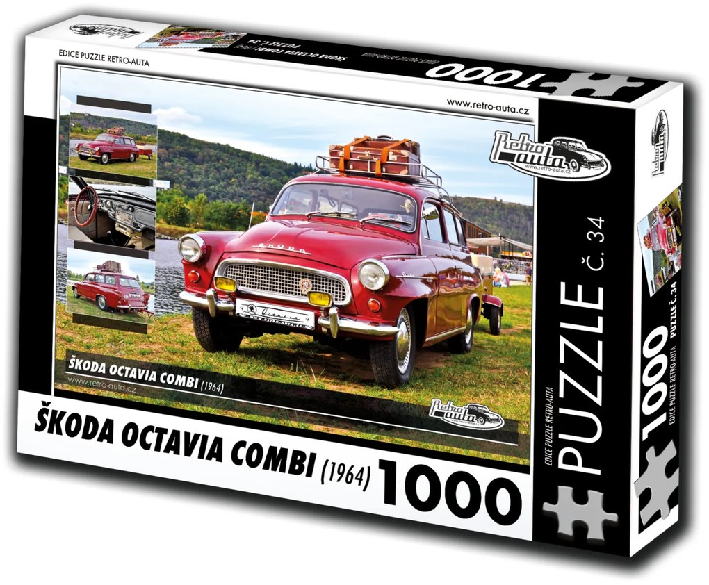 Retro-auta puzzle č. 34 škoda octavia combi (1964) 1000 dílků