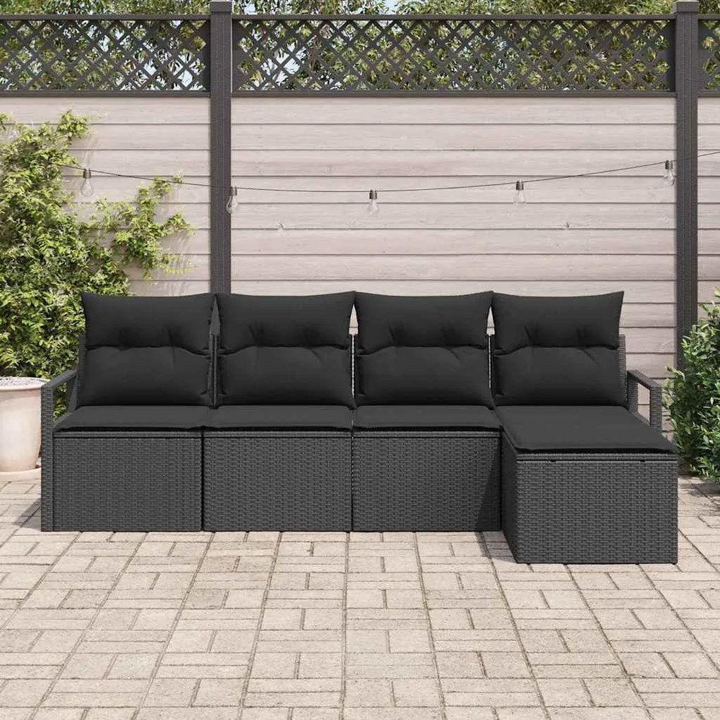 Set pohovek 5 ks Černá polyratan 3355012