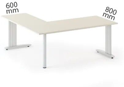 Rohový kancelářský psací stůl PRIMO FLEXIBLE 1800 x 1400 mm, třešeň