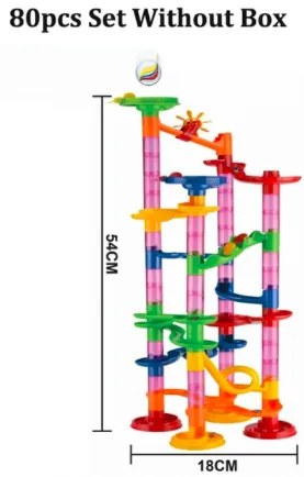 Dětská vysoká kuličková dráha Varianta: 80 dílků - bez boxu