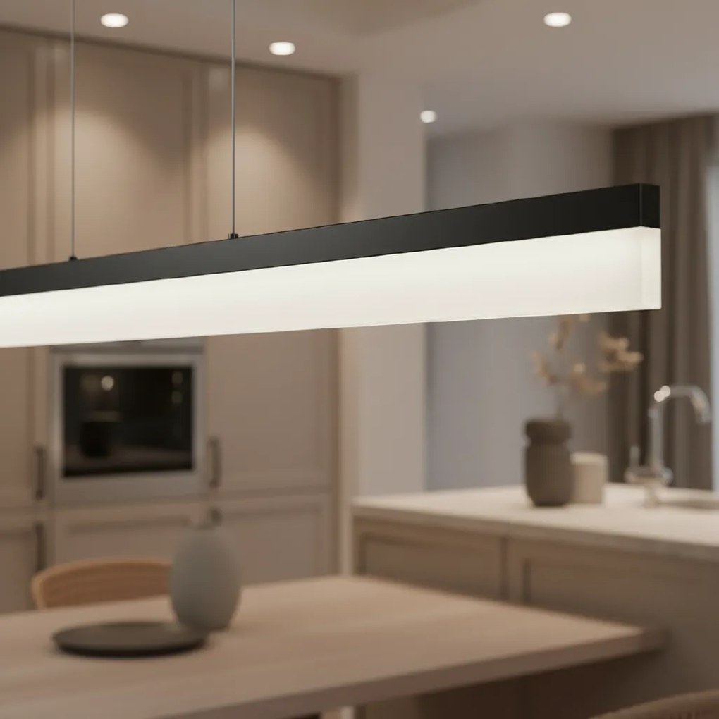 Toolight Toolight, LED stropní svítidlo 120cm, APP1692-CP, černá matná, OSW-07890