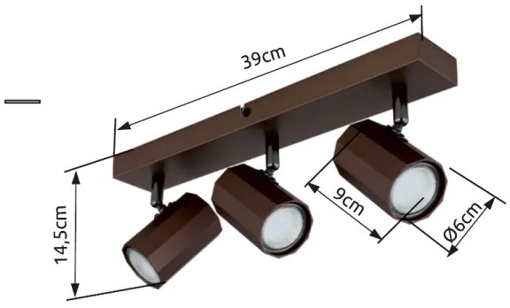 Globo 57919-3 - Bodové svítidlo JAMES 3xGU10/25W/230V