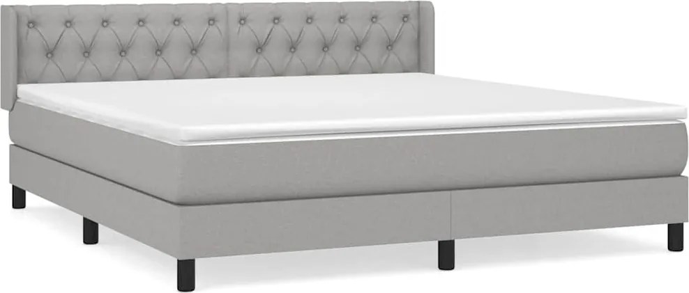 Box spring postel s matrací světle šedá 160 x 200 cm textil 3129961