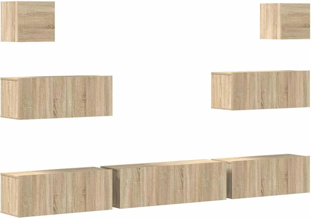7dílný set TV skříněk dub sonoma kompozitní dřevo 3114544