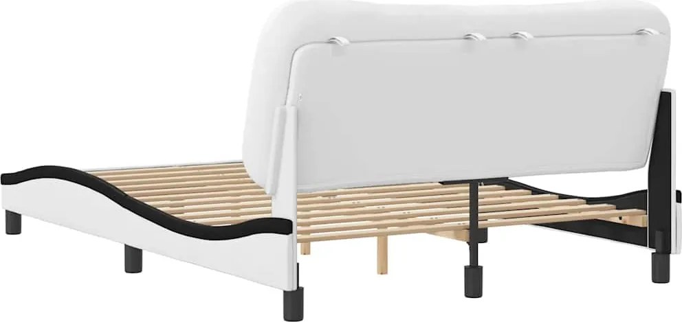 Rám postele bez matrace Hvar bílý a černý 140 x 200 cm umělá kůže 3208008