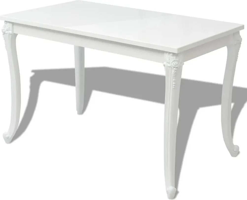 Jídelní stůl 116x66x76 cm vysoký lesk bílý 243383