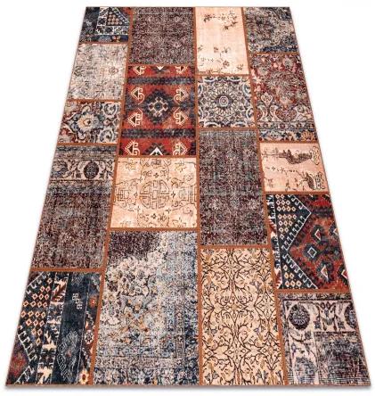 Kusový koberec ANTIKA Vhodný k praní patchwork moderní terakota Rozměr: 80x150 cm