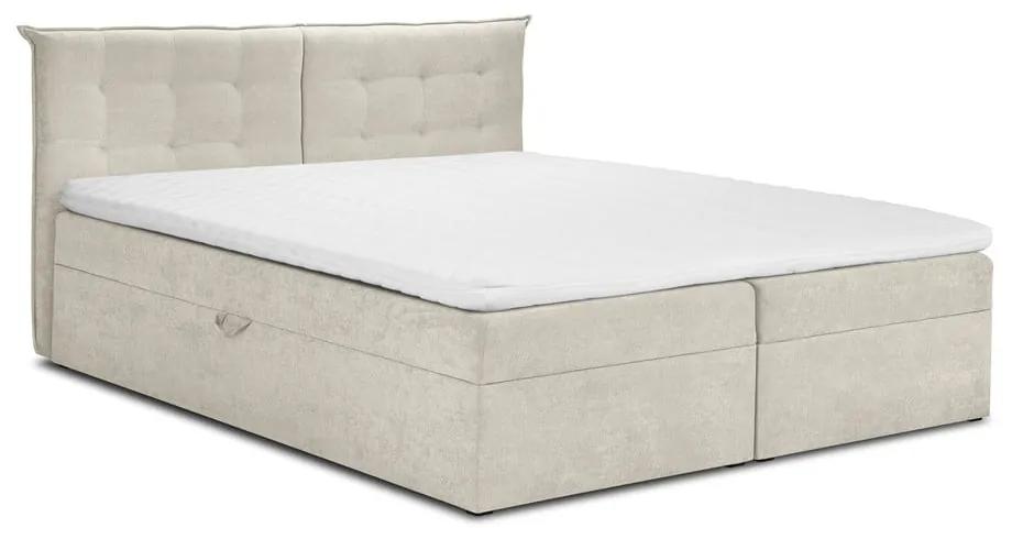 Béžová boxspring postel s úložným prostorem 180x200 cm Echaveria – Mazzini Beds