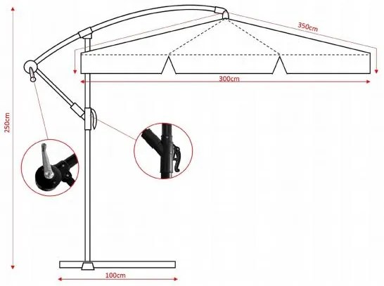 Bestent Zahradní slunečník 350cm GREEN Trabem