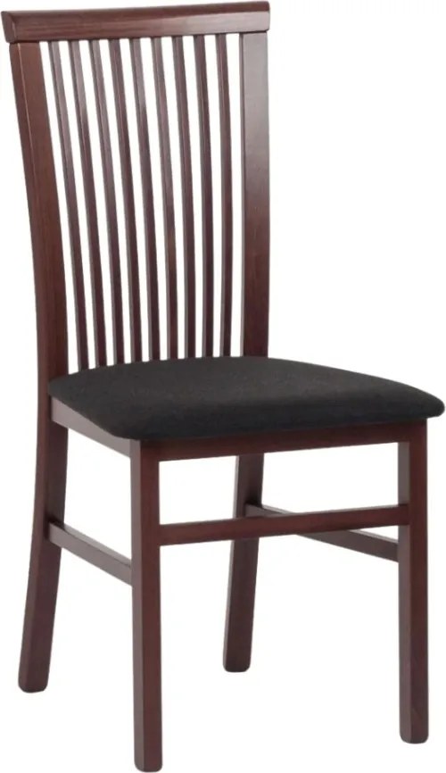 Jídelní čalouněná židle ANGELO — masiv, látka, více barev, nosnost 130 kg Tmavě hnědá Boss 12 antracite