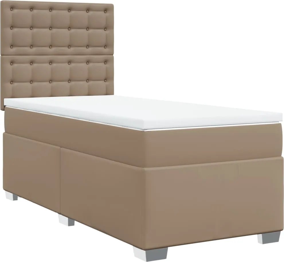 Box spring postel s matrací cappuccino 100x200 cm umělá kůže 3293011