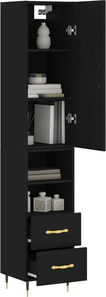 vidaXL Skříň highboard 34,5 x 34 x 180 cm kompozitní dřevo [3198898] Barva: kouřový dub