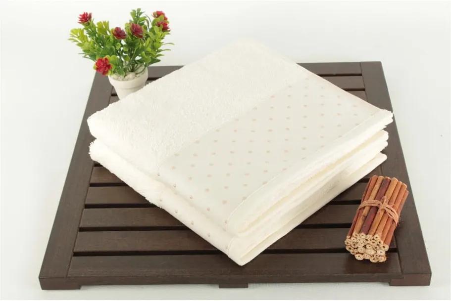 Sada 2 krémových bavlněných ručníků Patricia, 50 x 90 cm