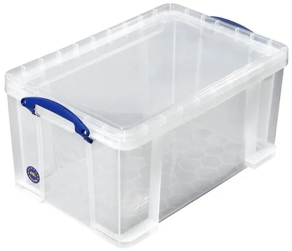 Plastový úložný REALLY USEFUL box transparentní 48l s víkem