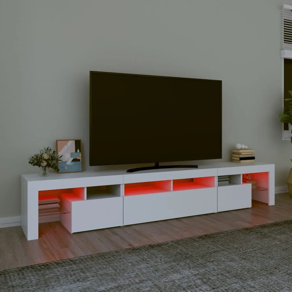 TV skříňka s LED osvětlením bílá 230x36,5x40 cm 3152786