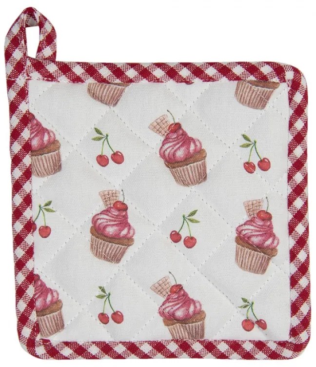 Bavlněná podložka pod nádobí pro děti Cherry Cupcake – 16x16 cm