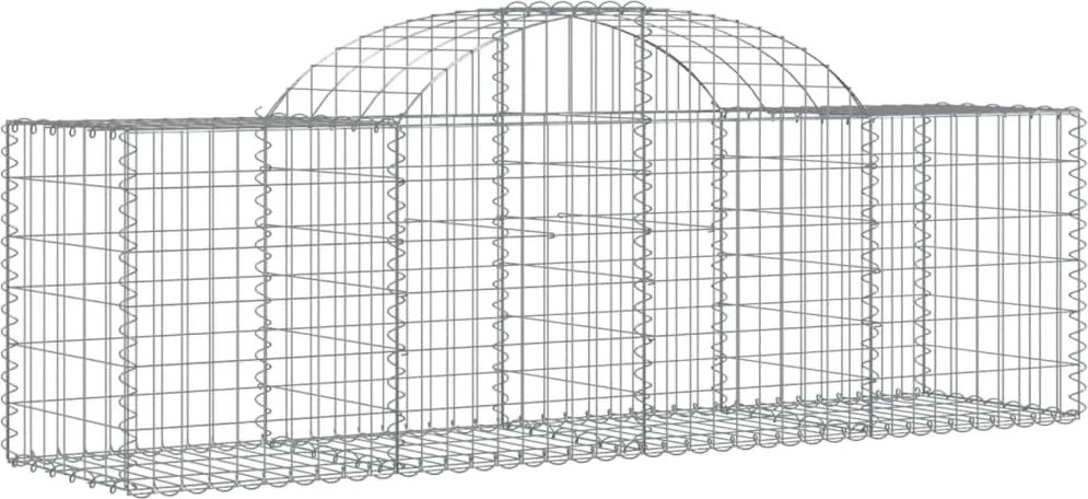 Klenuté gabionové koše 2 ks 200x50x60/80 cm pozinkované železo 3146278
