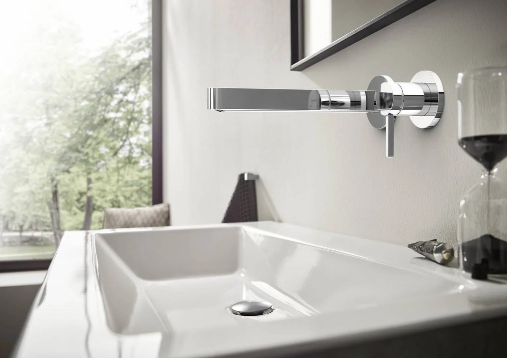 Hansgrohe Finoris, umyvadlová baterie pod omítku 240, 2-otvorová instalace, EcoSmart, chromová, 76050000