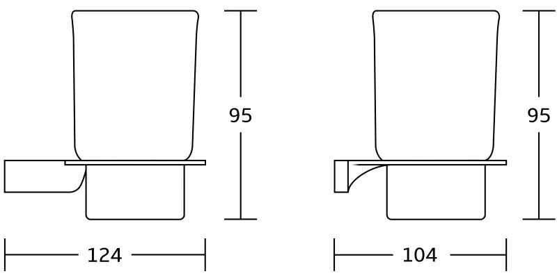 Mexen Rino, nástěnný pohár na kartáčky, černá matná, 7027038-70