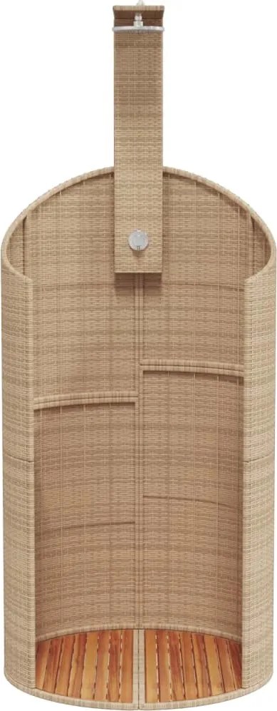 vidaXL Venkovní sprcha 100 x 100 x 241,5 cm polyratan a akácie [368214] Barva: Šedá