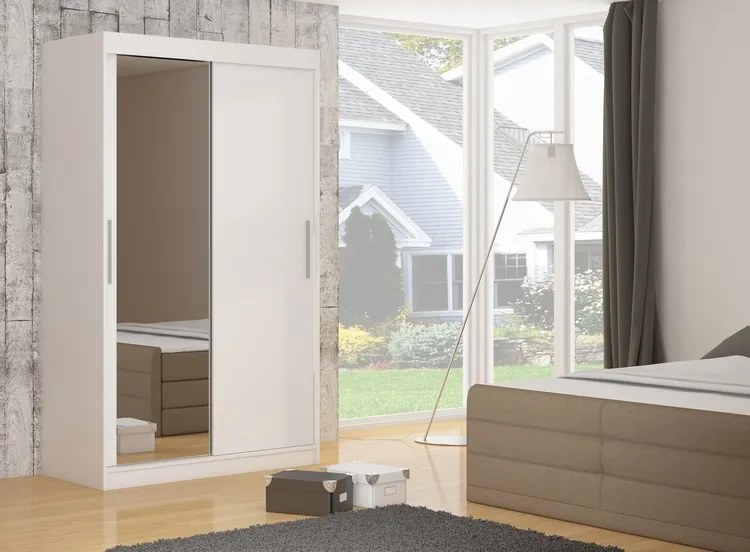 ADRK Furniture Posuvná skříň s zrcadlem TOM 180 ADRK-SW-TOM-W-180