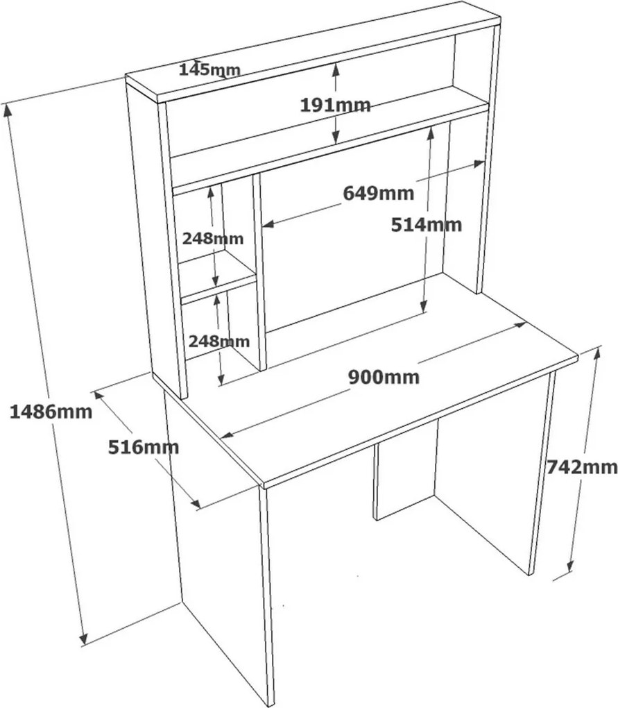 Pracovní stůl Brino Atlantic Pine and White
