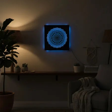 LED dřevěný obraz Mandala - světelný obraz | SENTOP LED0251