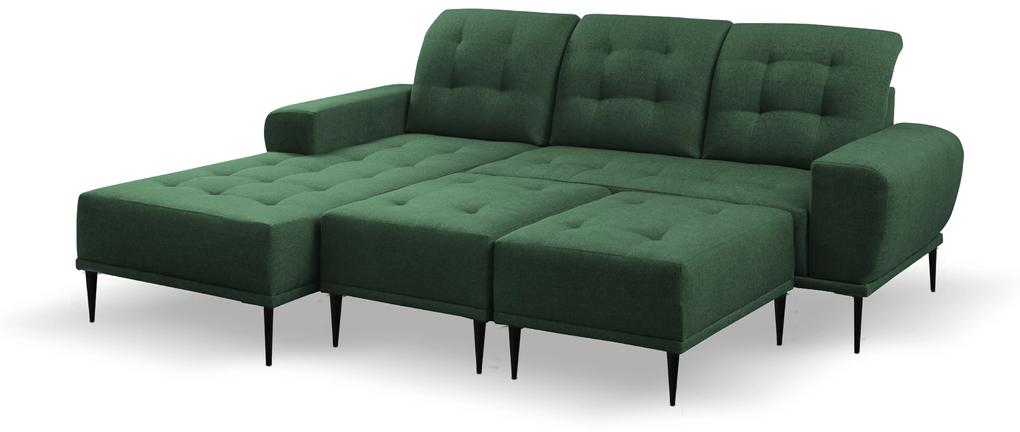 GAB Rohová sedačka RAPIDO, 256 cm Roh sedačky: Pravý roh, Barva látky: Zelená (Tiffany 10)