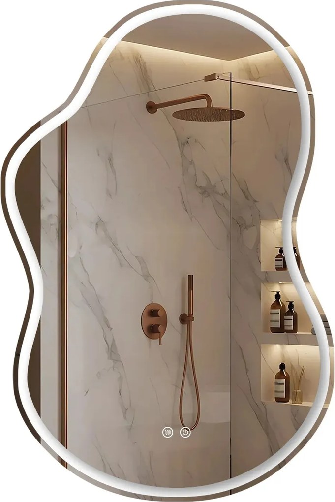 Tutumi Zrcadlo 80x55 cm s vyhříváním a regulovatelným LED osvětlením HOM-01516