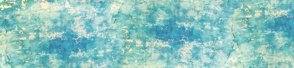 DIMEX | Fototapeta do kuchyně Modrá betonová zeď KI-260-272 | 260 x 60 cm | modrá