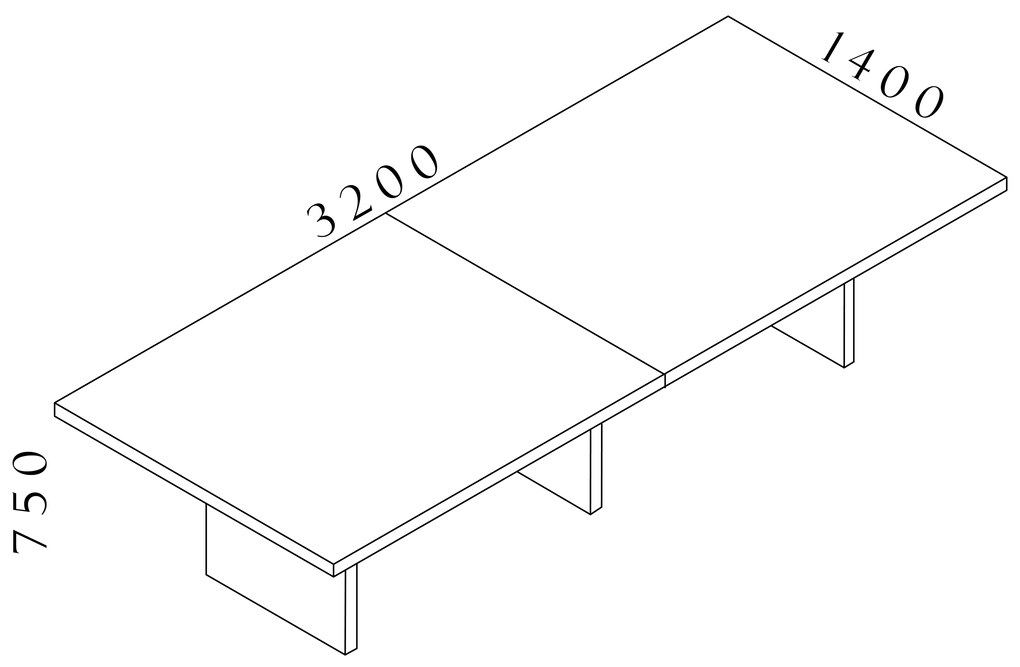 Manažerský konferenční stůl SOLID 320/400cm