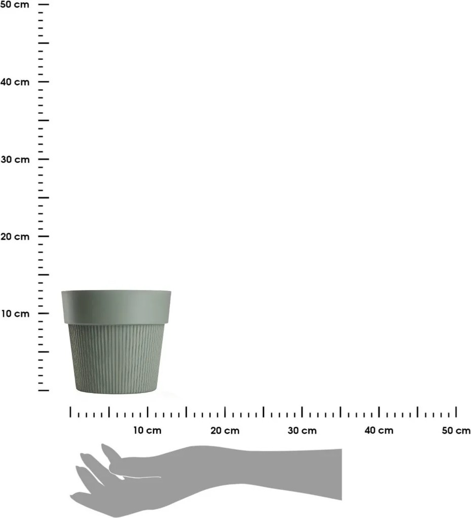 PLASTOVÝ KVĚTINÁČ SILVA LINE 14,5X13 CM MÁTOVÁ