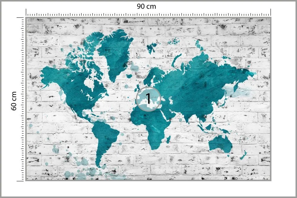 Fototapeta Mapa Světa Omyvatelný vlies 104x70.5