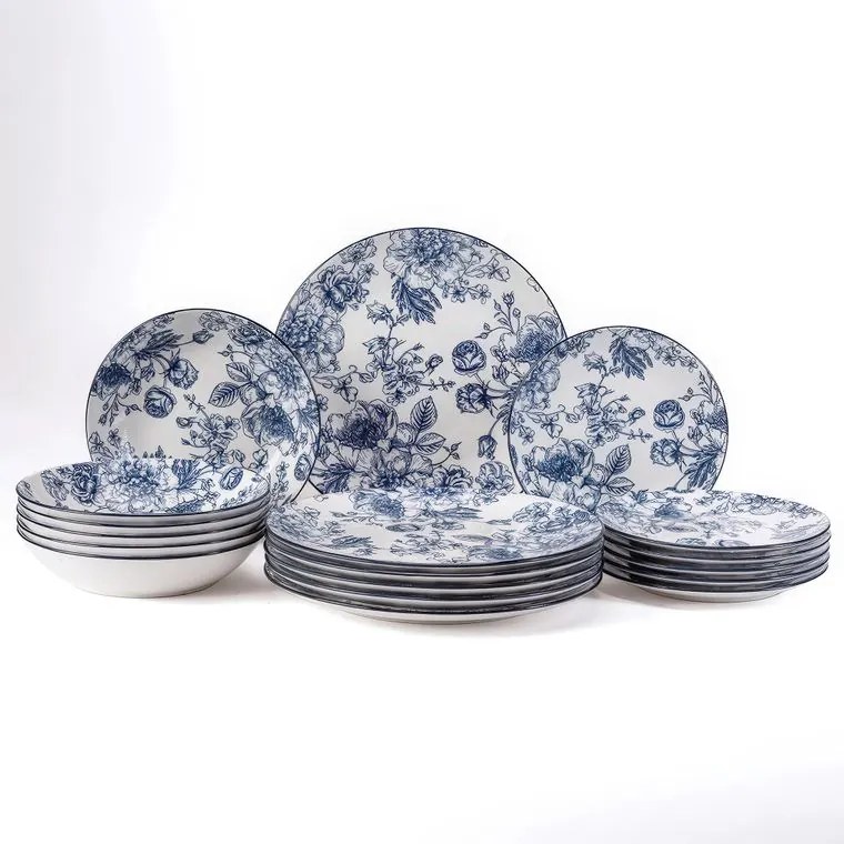 Porcelánová sada talířů GIVERNY 18 ks