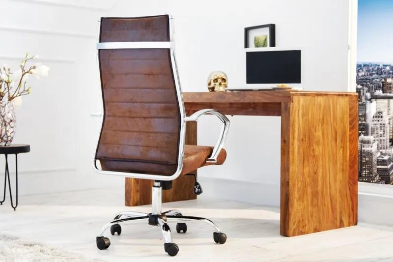 Noble Home Antická kávová kancelářská židle Big Deal 107-117 cm