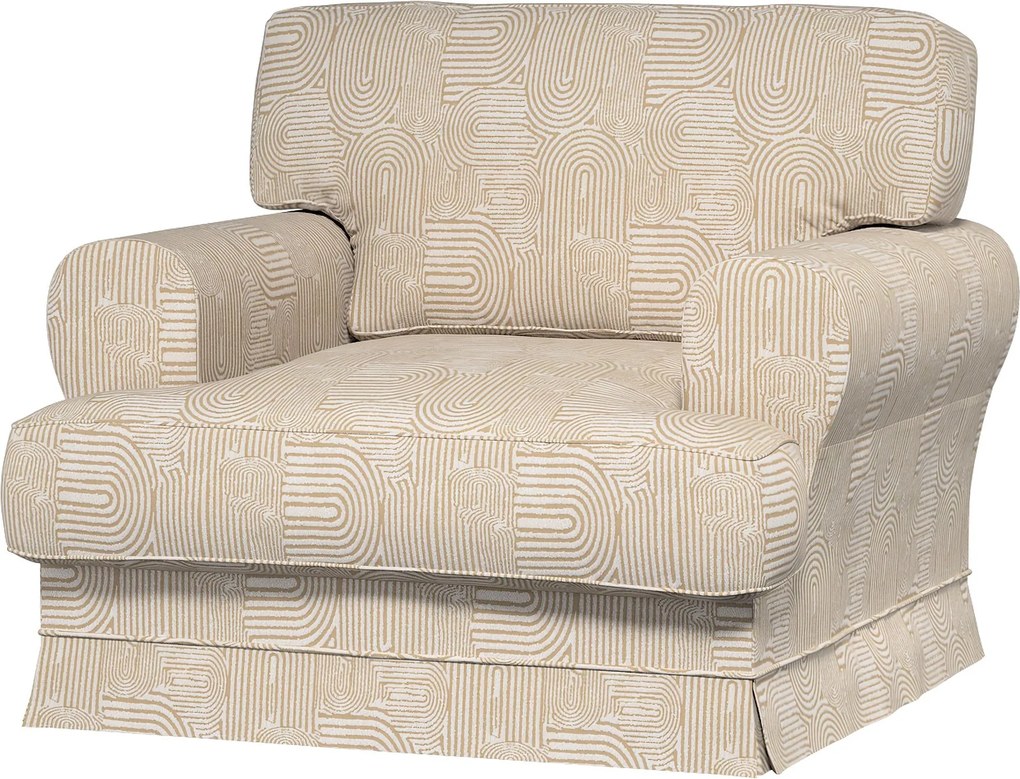 Potah na křeslo IKEA Ekeskog barva béžová látka pletený vzor, vzorované