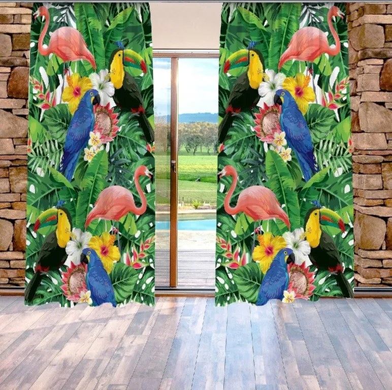 Závěsy Tropical (Rozměr : 140x250, Materiál: Interlock)