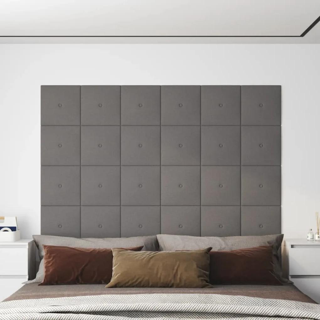 vidaXL Nástěnné panely 12 ks 30 x 30 cm textil 1,08 m² [343960] Barva: Tmavě šedá